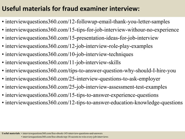 Top 10 fraud examiner interview questions and answers | PPT