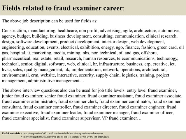 Top 10 fraud examiner interview questions and answers | PPT