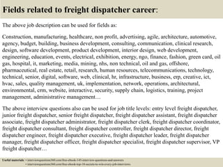 Top 10 freight dispatcher interview questions and answers | PPT