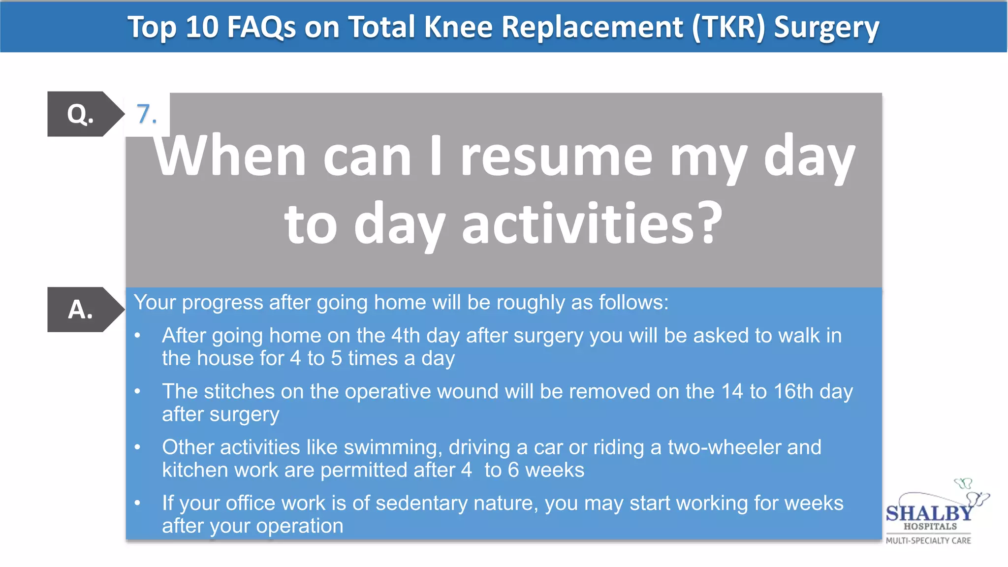 10 Frequently Asked Questions (FAQs) on Total Knee Replacement Surgery ...