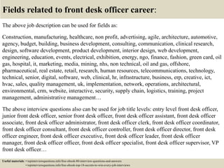Top 10 front desk officer interview questions and answers | PPTX