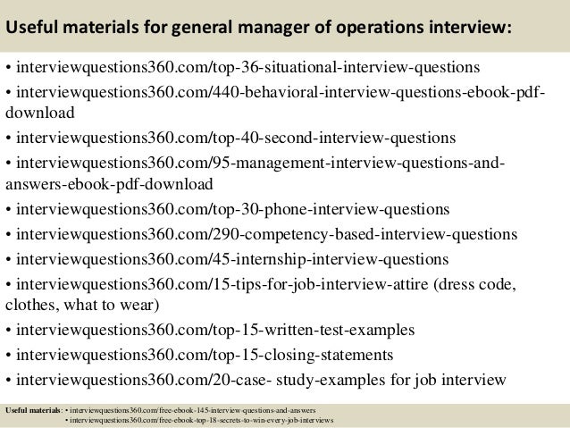Top 10 general manager of operations interview questions and answers