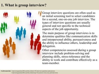 Top 10 group interview questions and answers | PPT