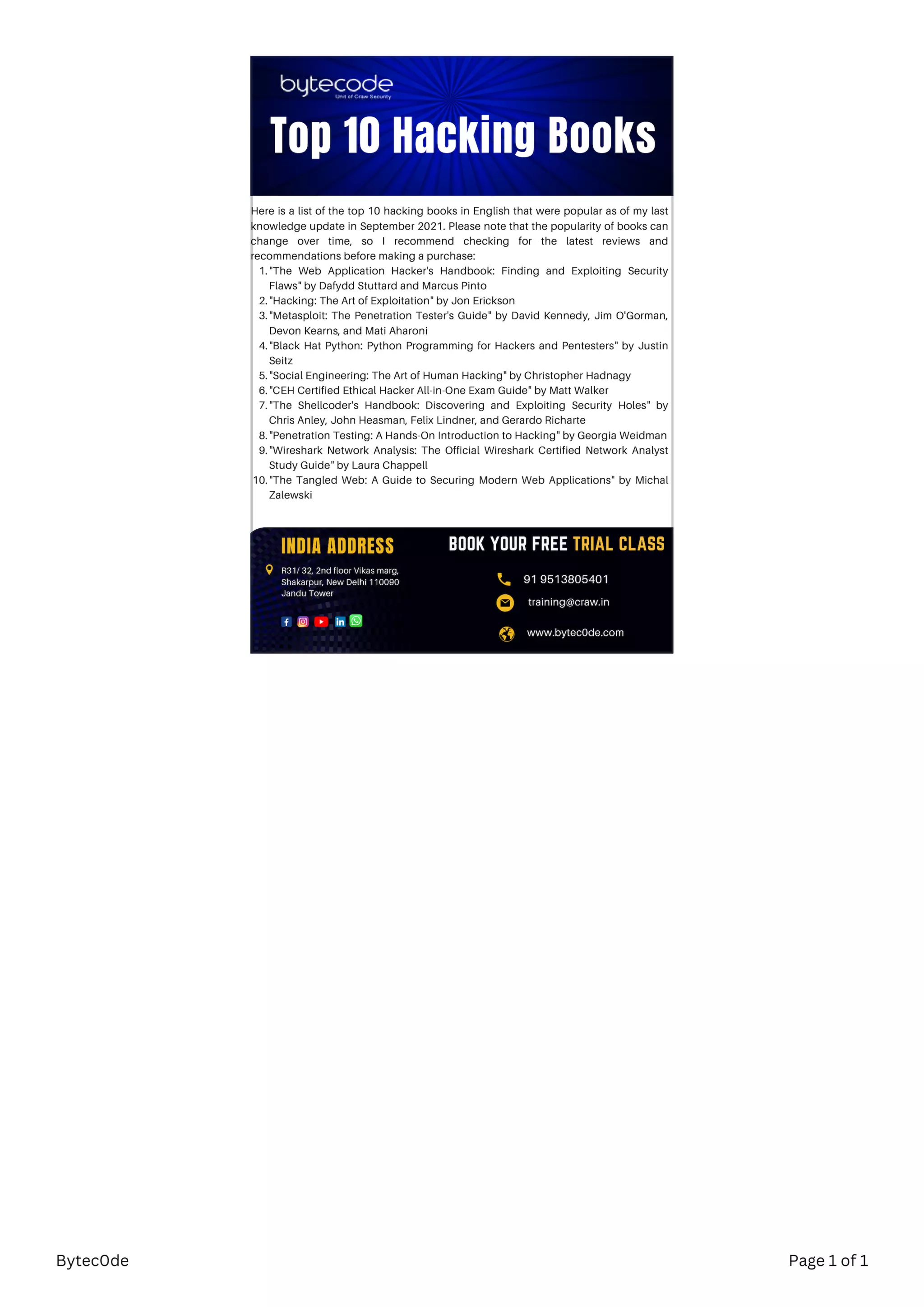 Top 10 Hacking Books .pdf