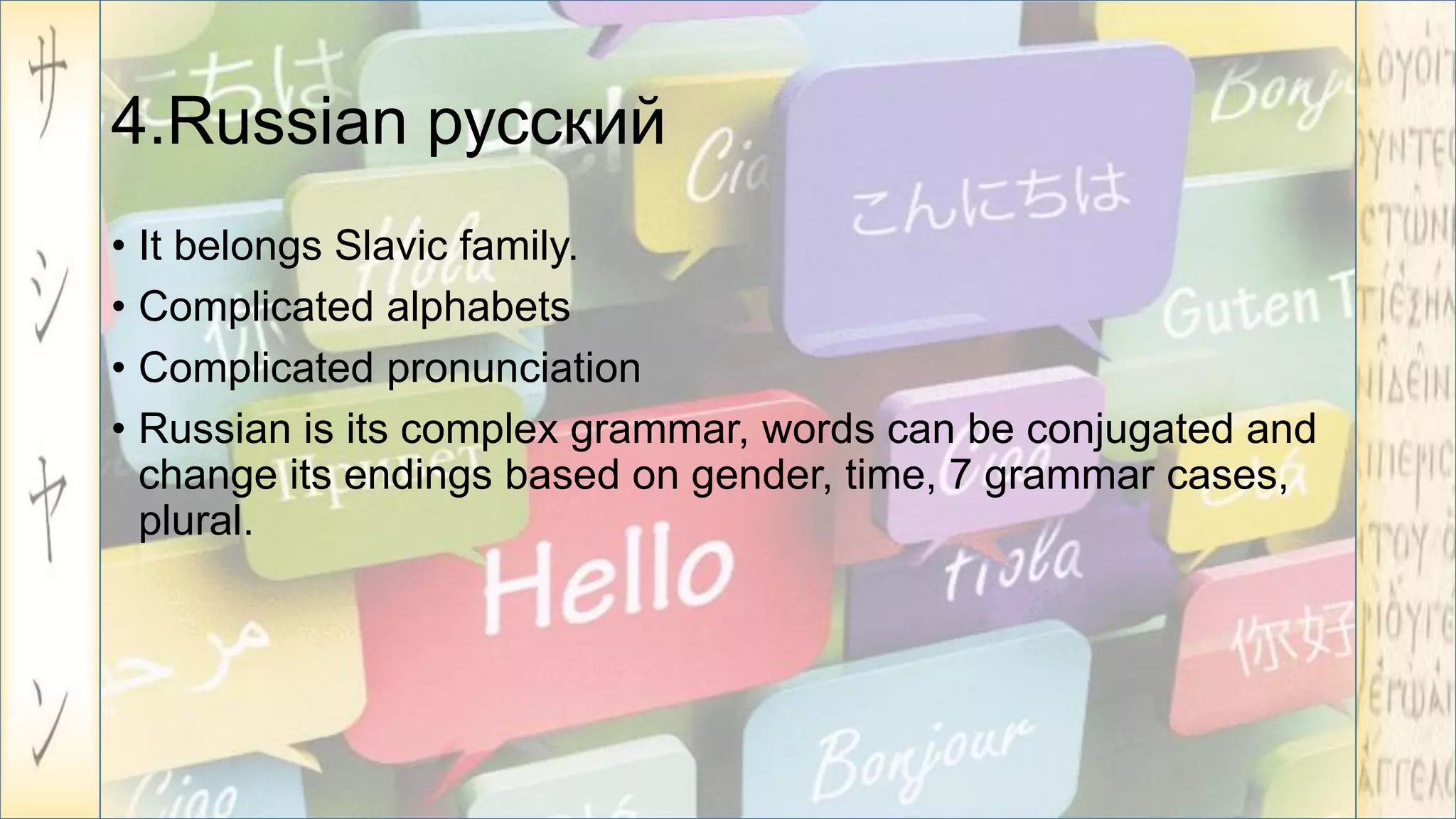 Top 6 hardest languages to learn | PPT