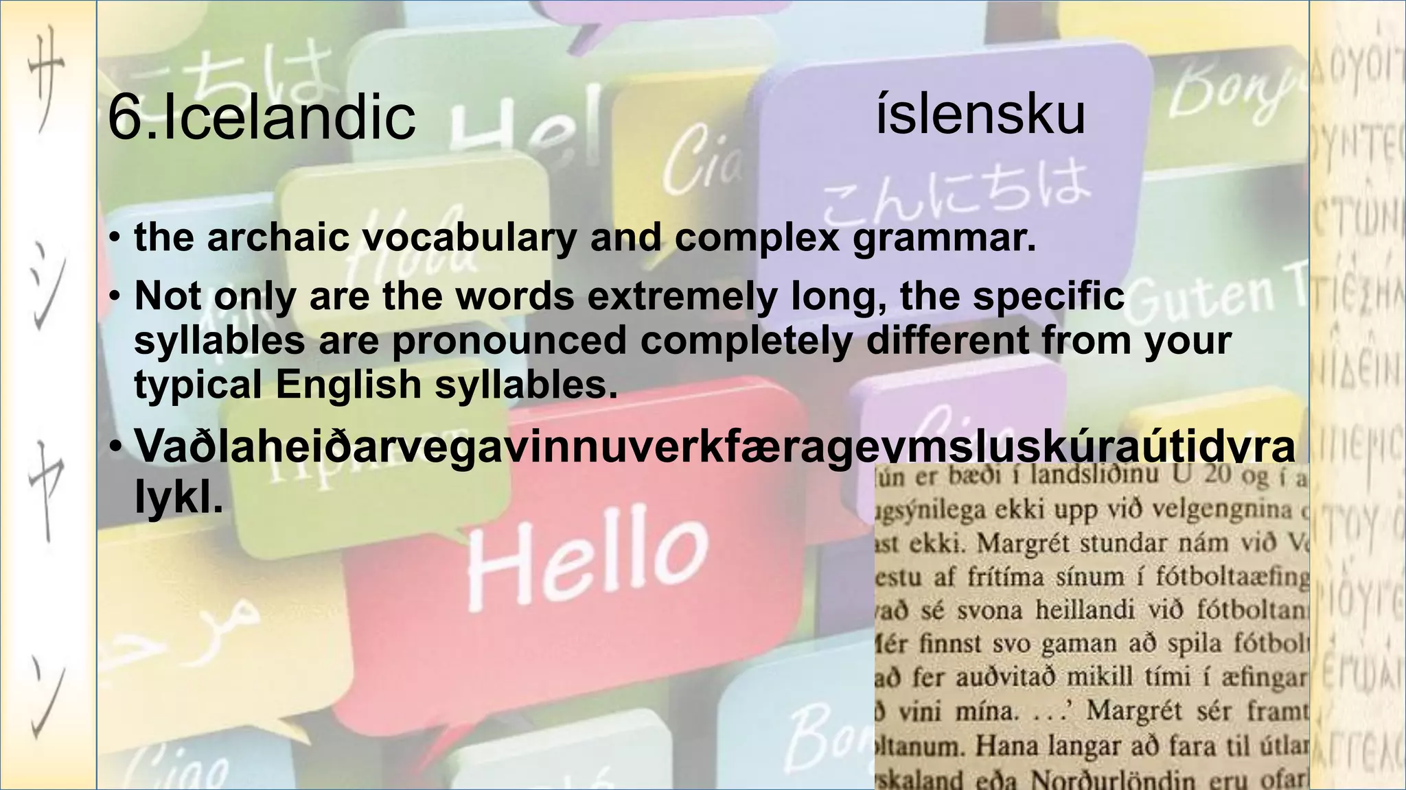 Top 6 hardest languages to learn | PPT