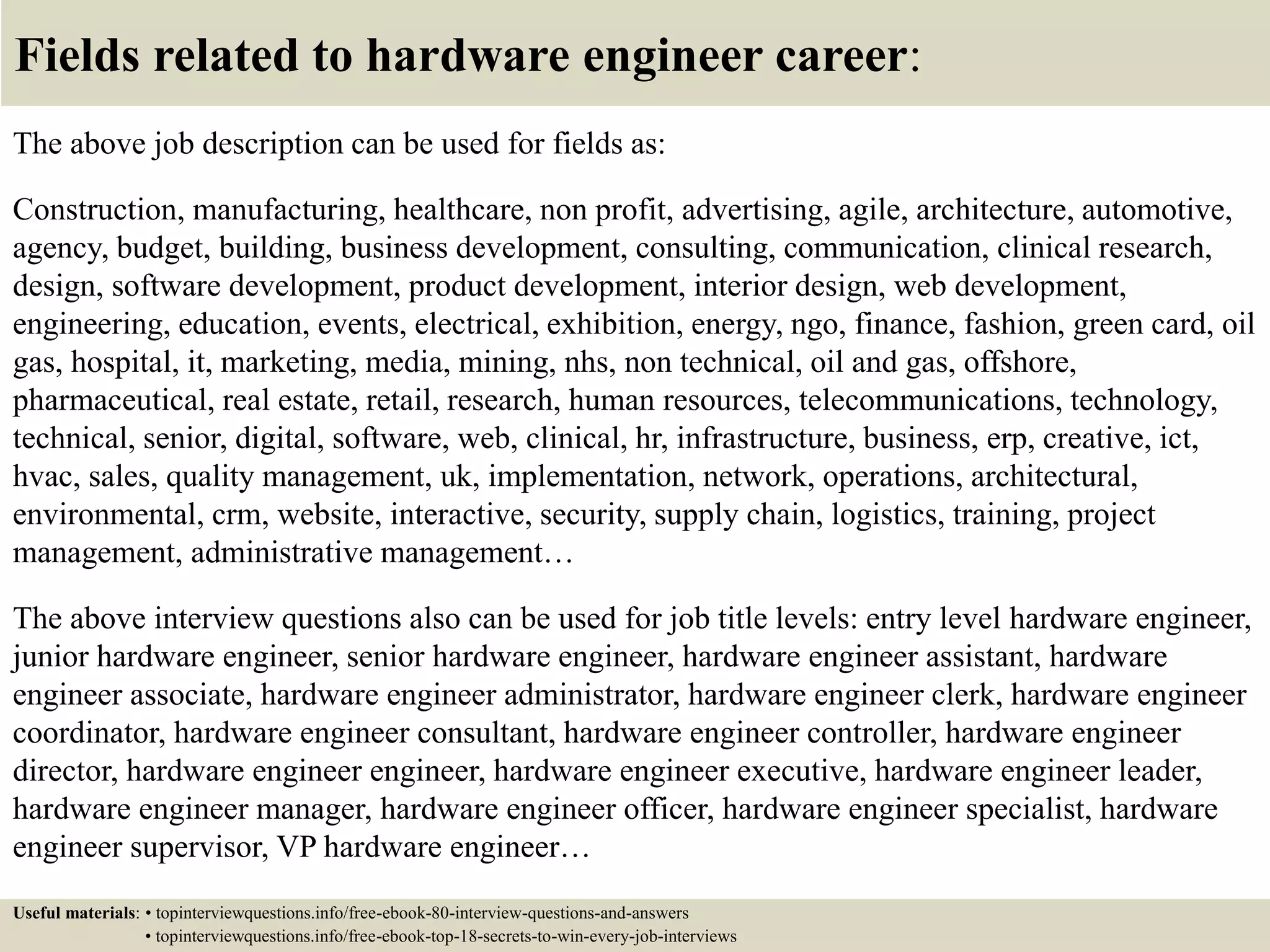 Top 10 hardware engineer interview questions and answers | PPTX