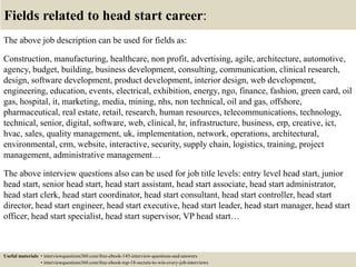 Top 10 head start interview questions and answers | PPTX