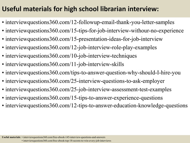 Top 10 high school librarian interview questions and answers | PPTX ...