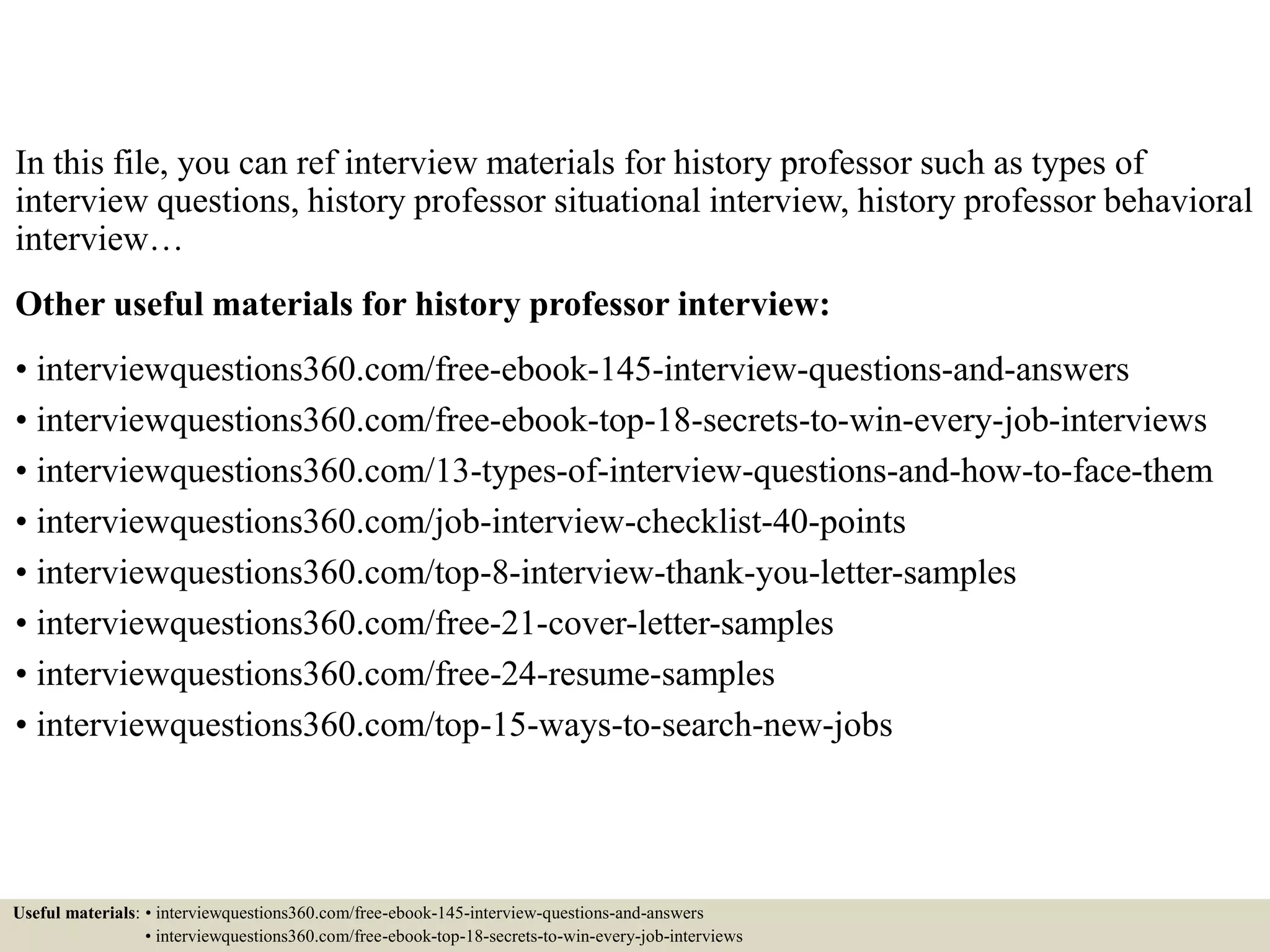 Top 10 history professor interview questions and answers | PPTX