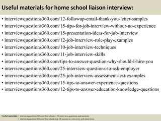 Top 10 home school liaison interview questions and answers | PPTX