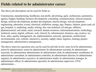 Top 10 hr administrator interview questions and answers | PPTX