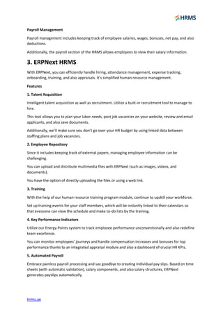 Top 10 HRMS Software Dubai | PDF