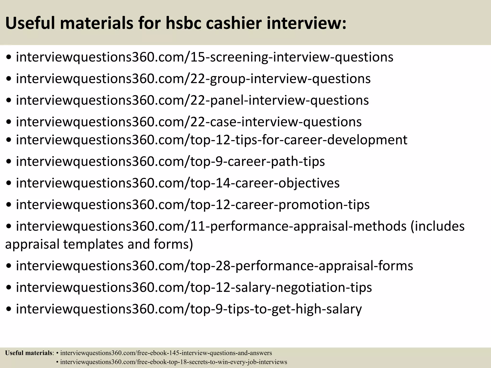 Top 10 hsbc cashier interview questions and answers | PPT