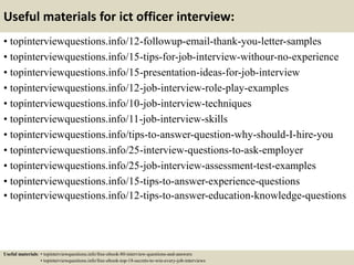 Top 10 ict officer interview questions and answers | PPTX