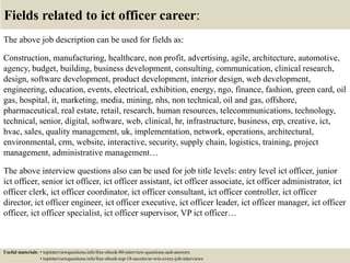 Top 10 ict officer interview questions and answers | PPTX