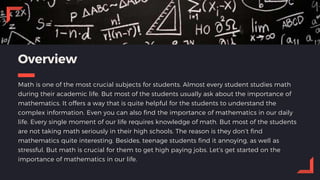Top 10 importance of mathematics in everyday life | PPTX