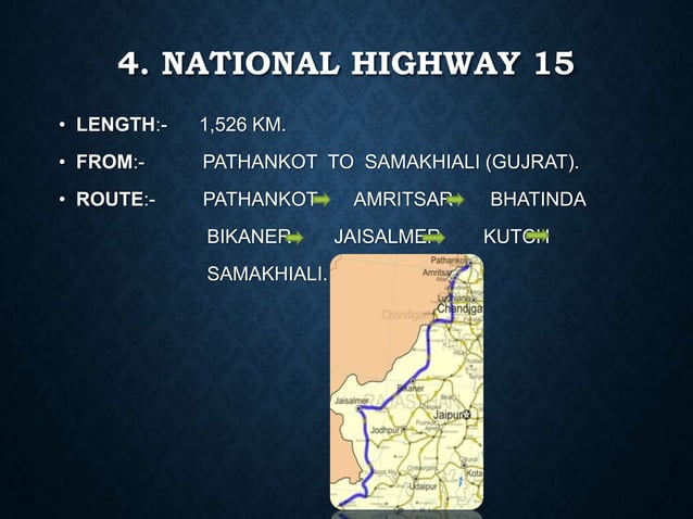 Top 10 important national highways in india | PPT