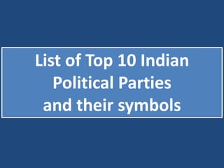 Top 10 indian political parties | PPTX