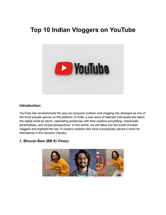 Top 10 Indian Vloggers on YouTube.pdf