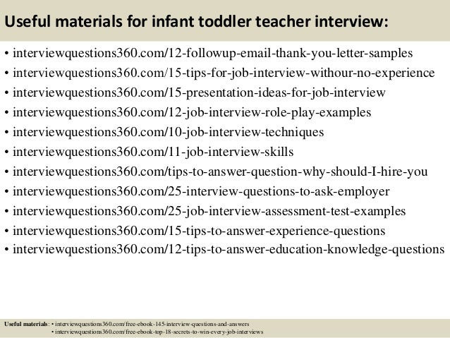 Top 10 infant toddler teacher interview questions and answers