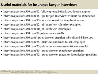Top 10 insurance lawyer interview questions and answers | PPTX | Resume ...