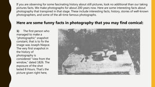Top 10 interesting facts about photography you should know | PPTX