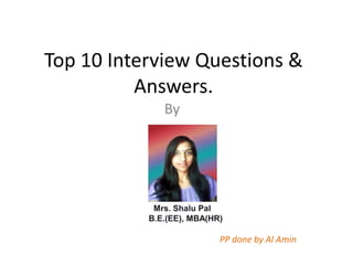 Top 10 interview questions & answers | PPSX