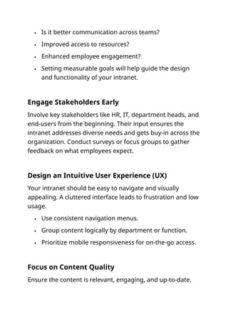Top 10 Intranet Checklist for a Perfect Launch (or Re-launch) | PDF