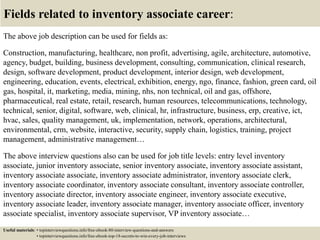 Top 10 inventory associate interview questions and answers | PPT