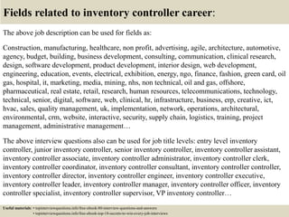Top 10 inventory controller interview questions and answers | PPTX