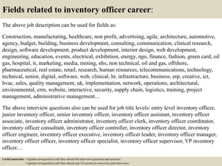 Top 10 inventory officer interview questions and answers | PPTX