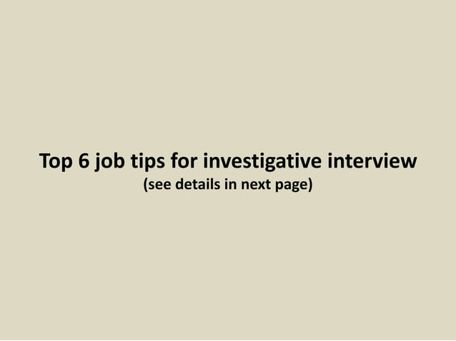 Top 10 investigative interview questions with answers | PPT