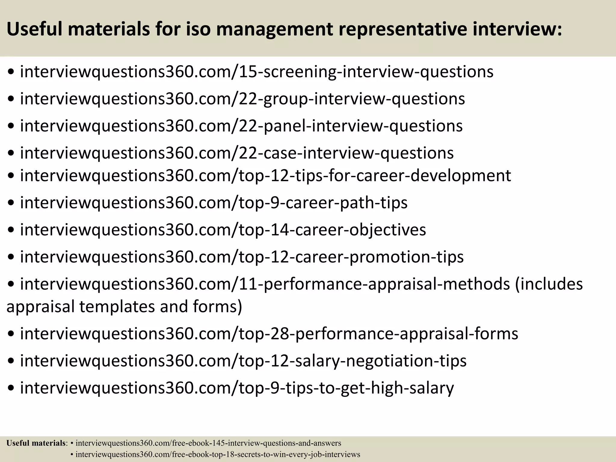 Top 10 iso management representative interview questions and answers | PPTX
