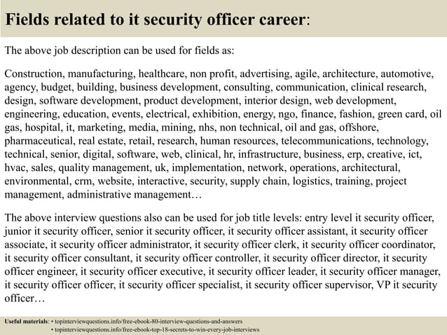 Top 10 it security officer interview questions and answers | PPT