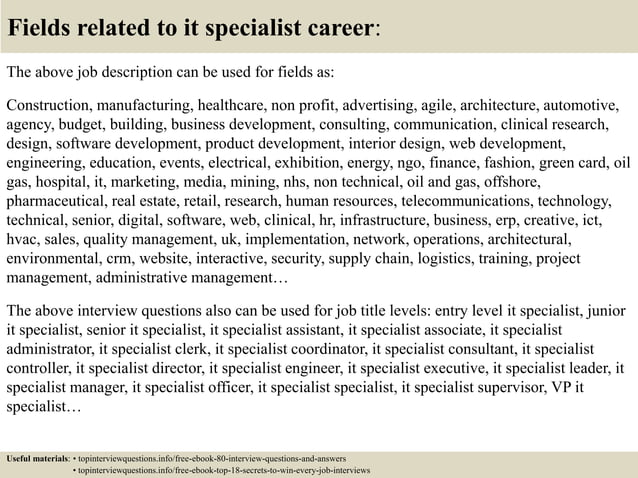 Top 10 it specialist interview questions and answers | PPTX | Resume ...