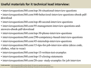 Top 10 it technical lead interview questions and answers | PPTX