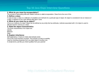 Top 10 java_oops_interview_questions | PPT