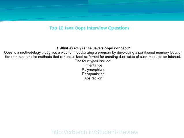 Top 10 java_oops_interview_questions | PPT