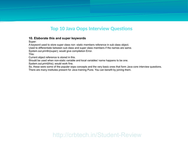 Top 10 java_oops_interview_questions | PPT