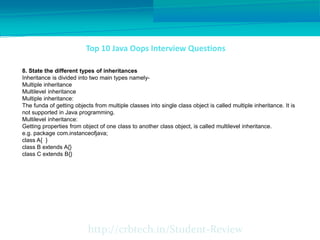Top 10 java oops interview questions | PPT