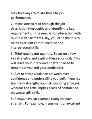 Top 10 job strength examples | DOCX