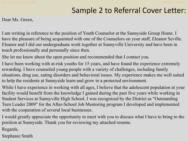 Top 10 johnson & johnson cover letter samples | PPTX