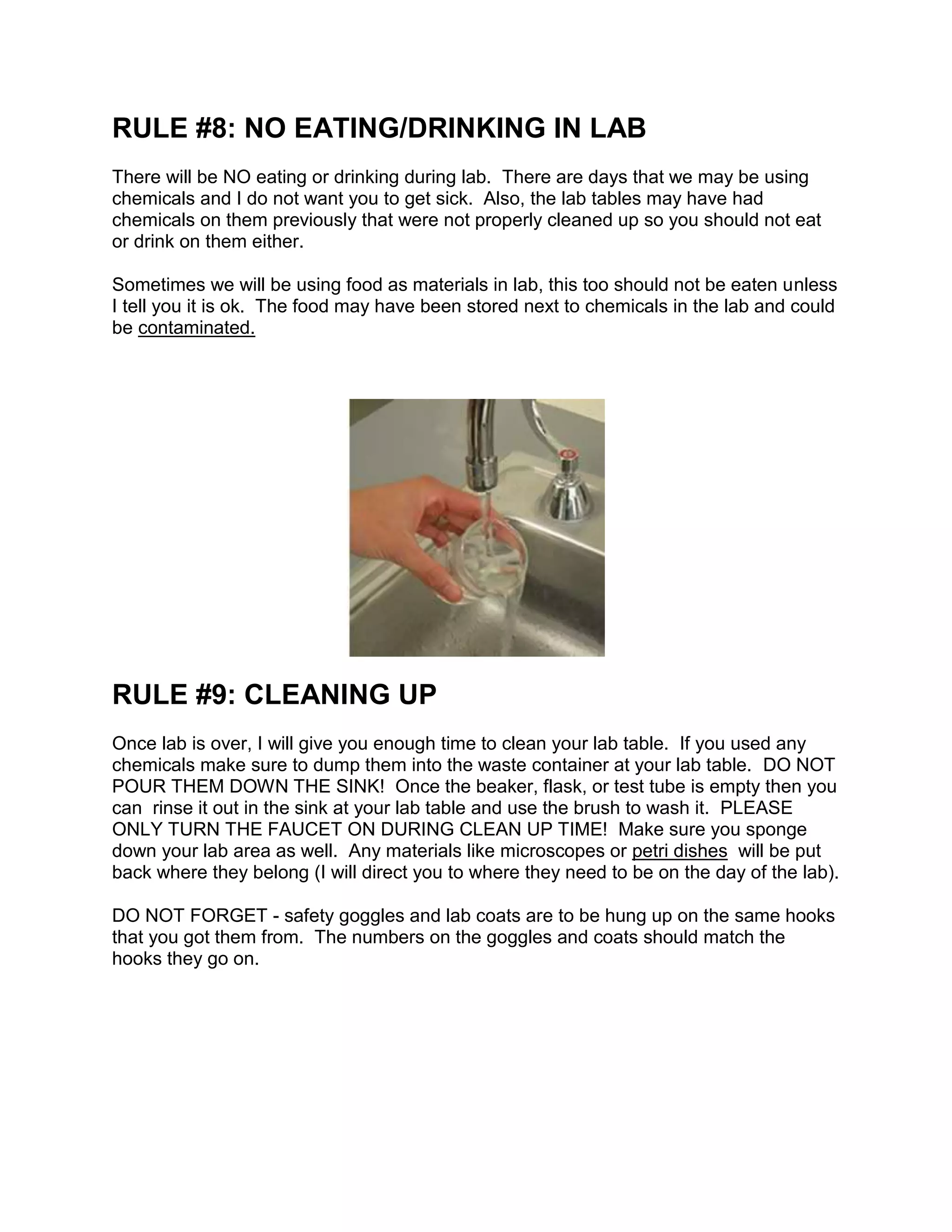 Top 10 lab safety rules | DOCX