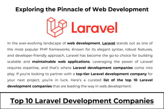 Top 10 Laravel Development Companies - ☎ +1 9177322215 | PDF