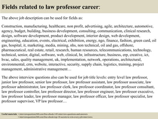 Top 10 law professor interview questions and answers | PPTX