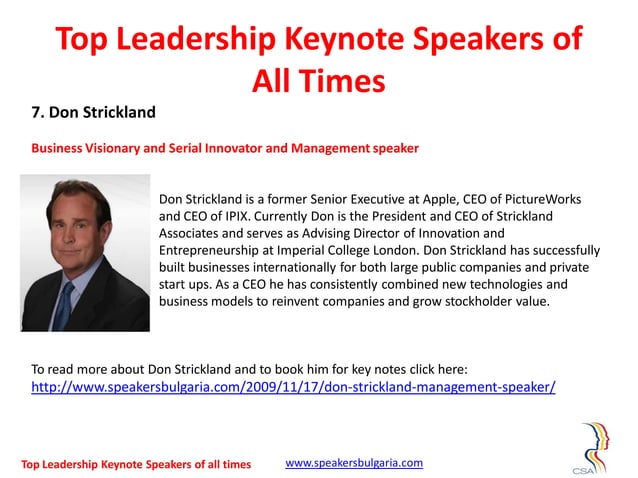 Top 10 leadership keynote speakers of all times