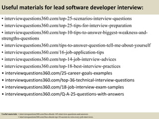 Top 10 lead software developer interview questions and answers | PPT