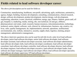 Top 10 lead software developer interview questions and answers | PPT
