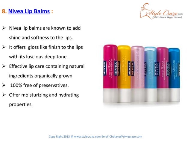 Top 10 Lip Balms in India | PPTX